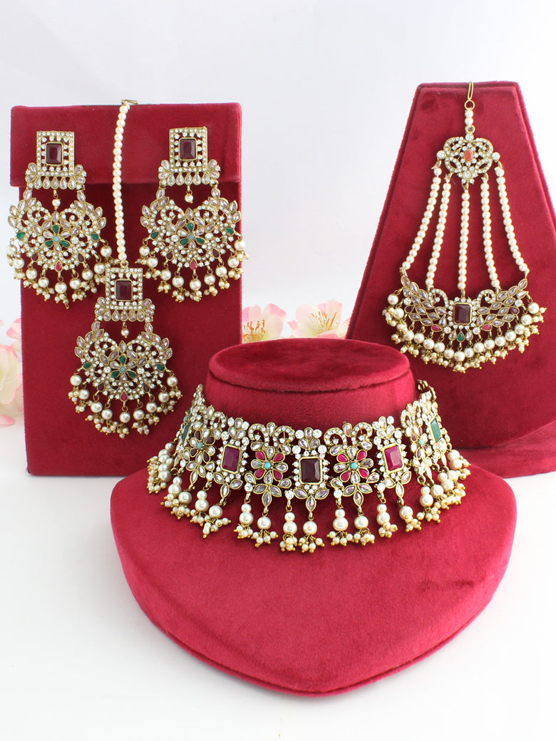Ziba Necklace Set (White) – Indiatrendshop