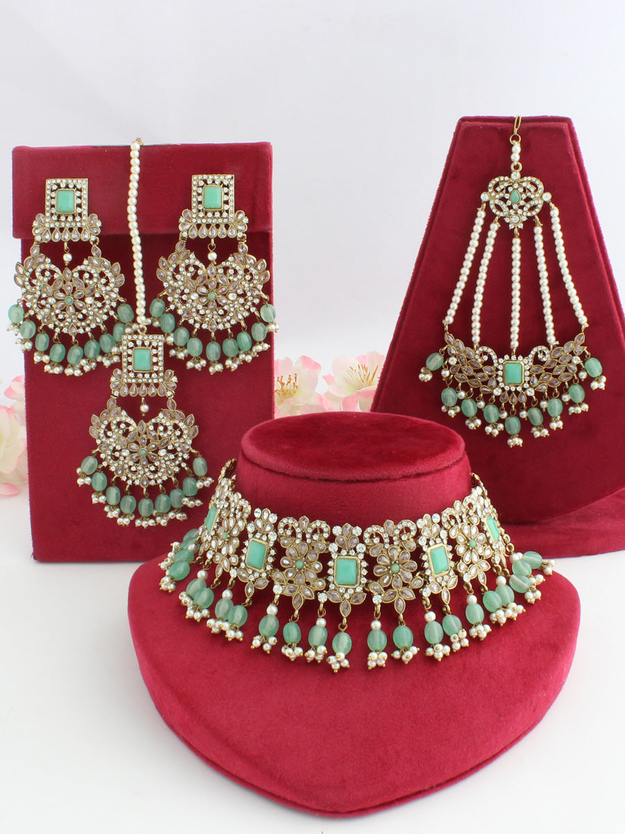 Ziba Necklace Set (White) – Indiatrendshop